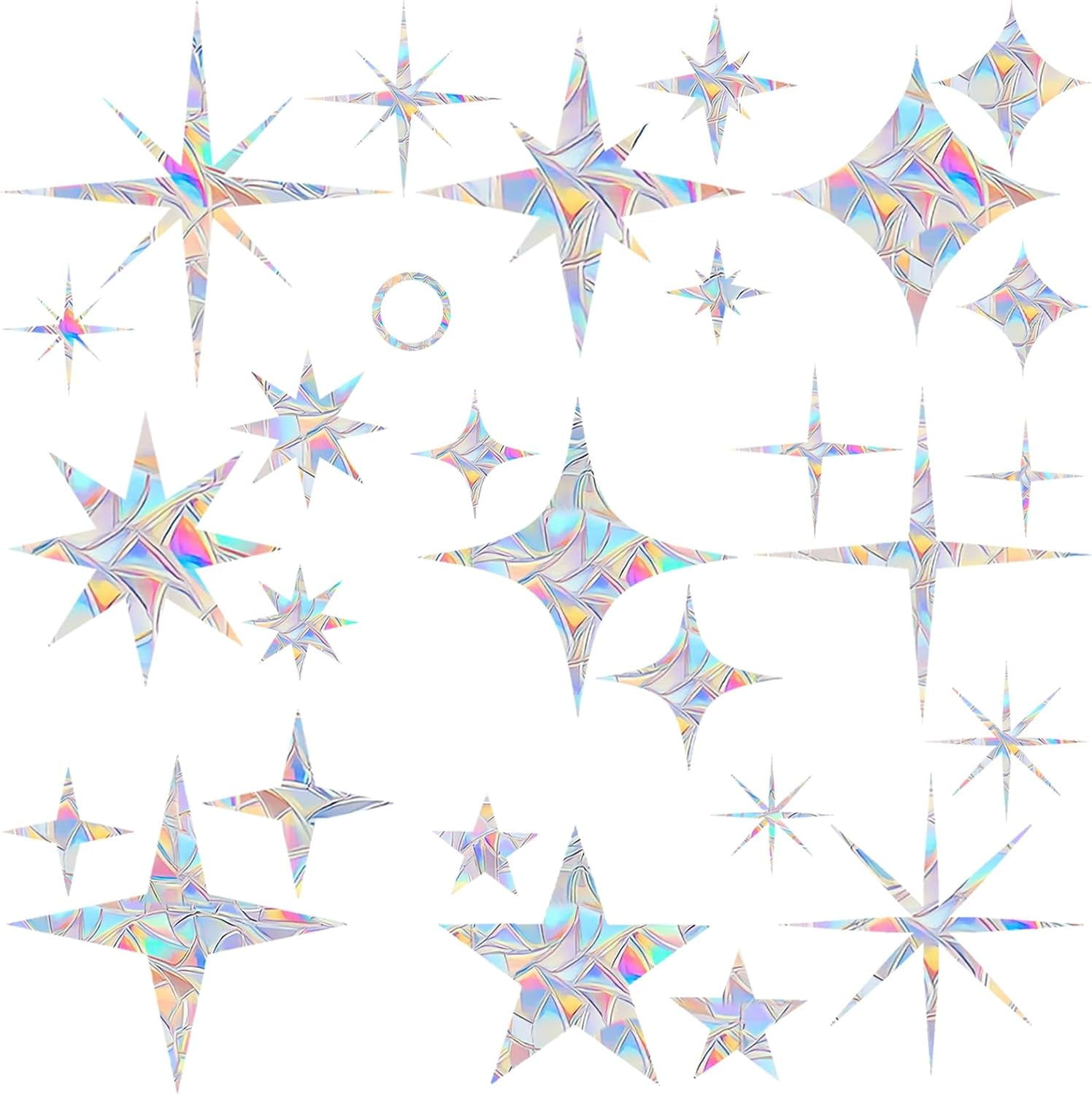 30 Pcs Star Ring Circle Window Clings - Anti-Collision Decals to Save ...