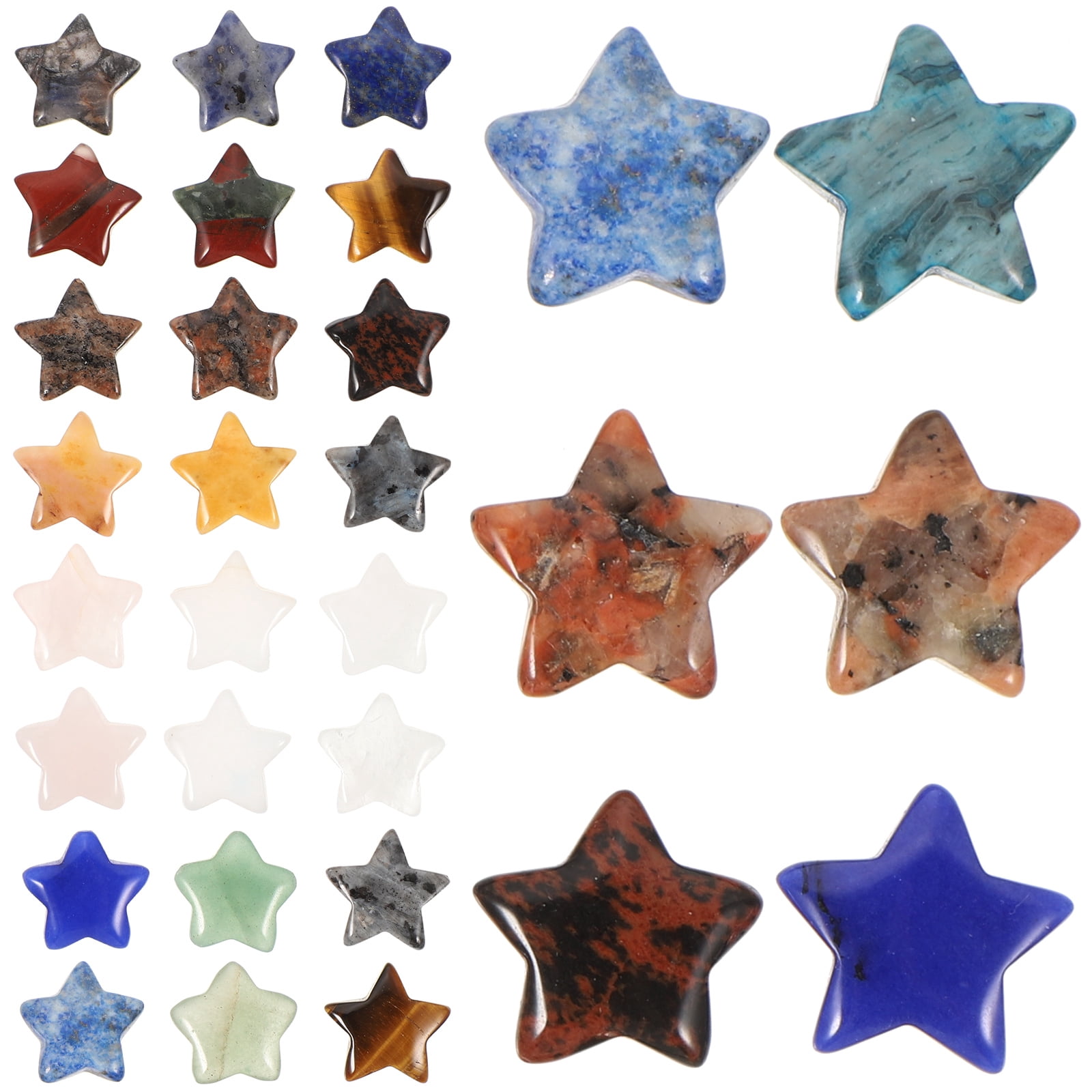 30 Pcs Star Shaped Pocket Stone Pentagram Ornament Decorative Stones ...