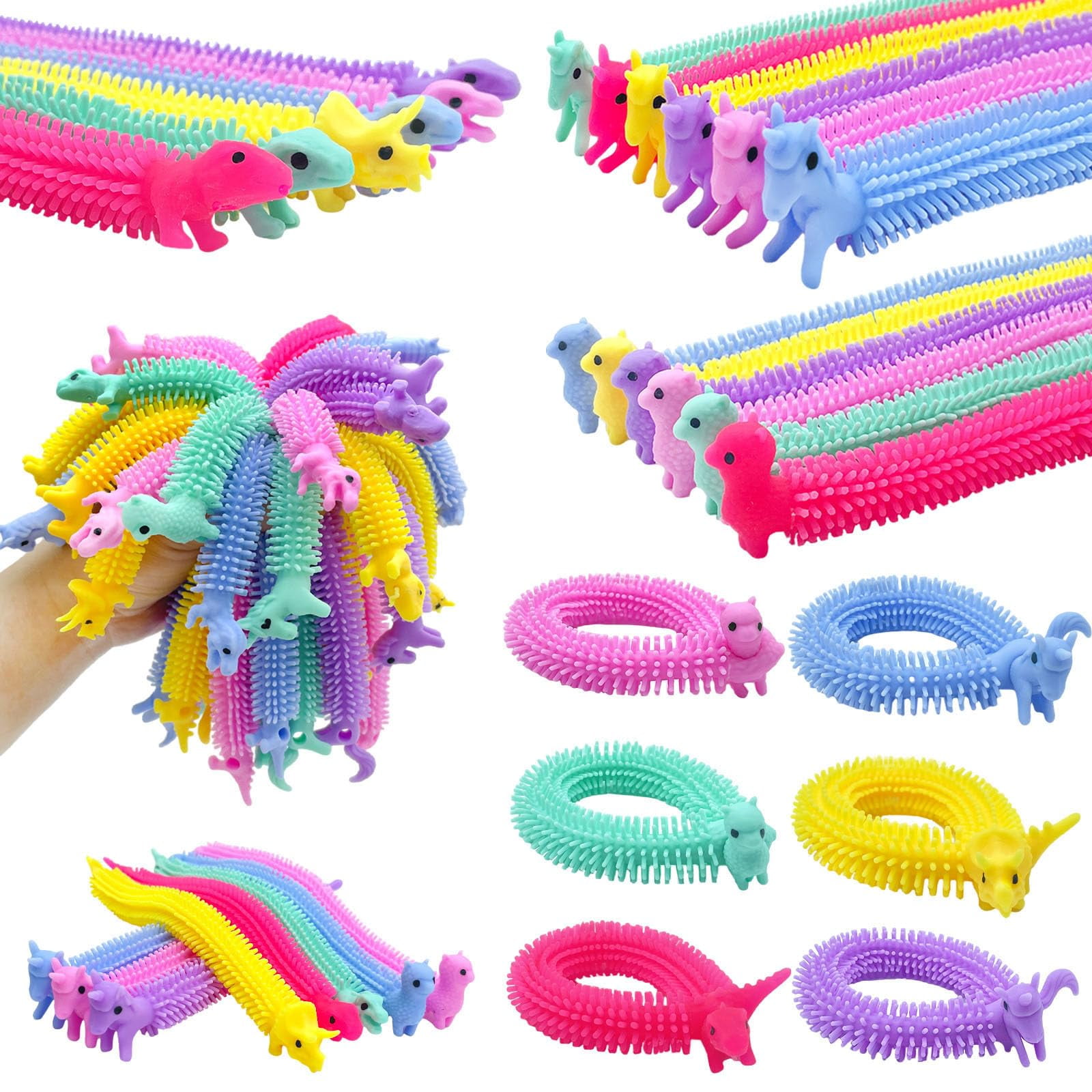 30 Pcs Stretchy Fidget Toy,Sensory Fidget Worm Stretch Toys,Muticolor ...