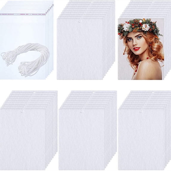 30 Pcs Sublimation Blank Air Freshener Sheets with Elastic Cord Felt ...