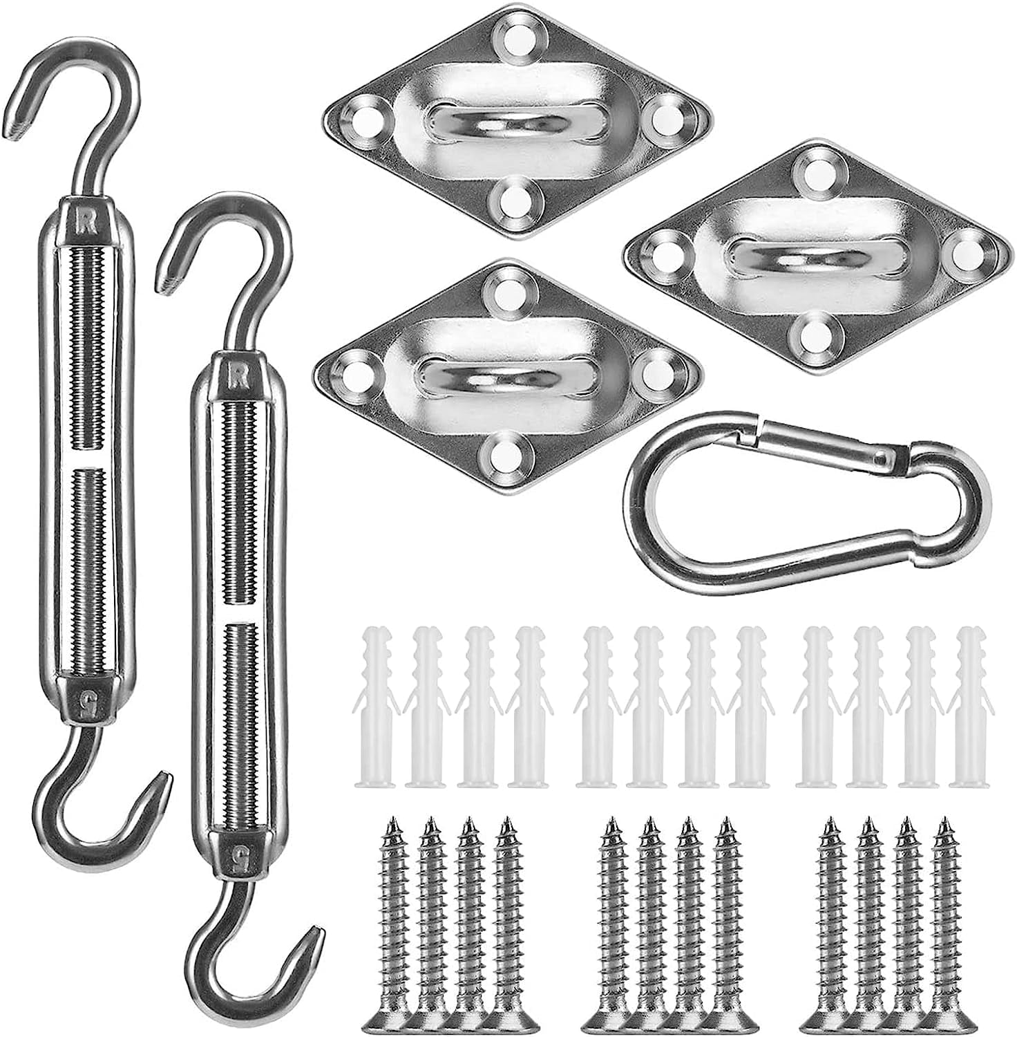 30 Pcs Sun Shade Hardware Kit for Rectangle Triangle Shade Sail ...