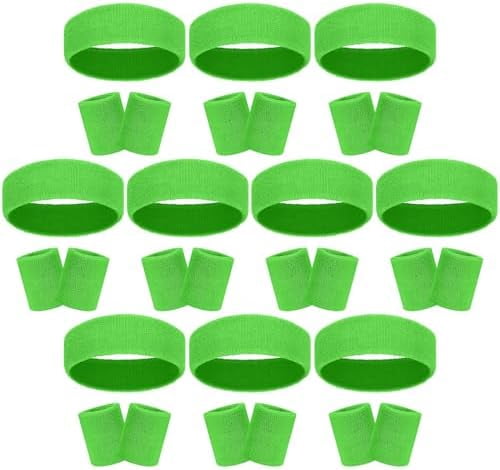 30 Pcs Sweatbands Wristbands Set Absorbent Terry Cloth Headbands ...