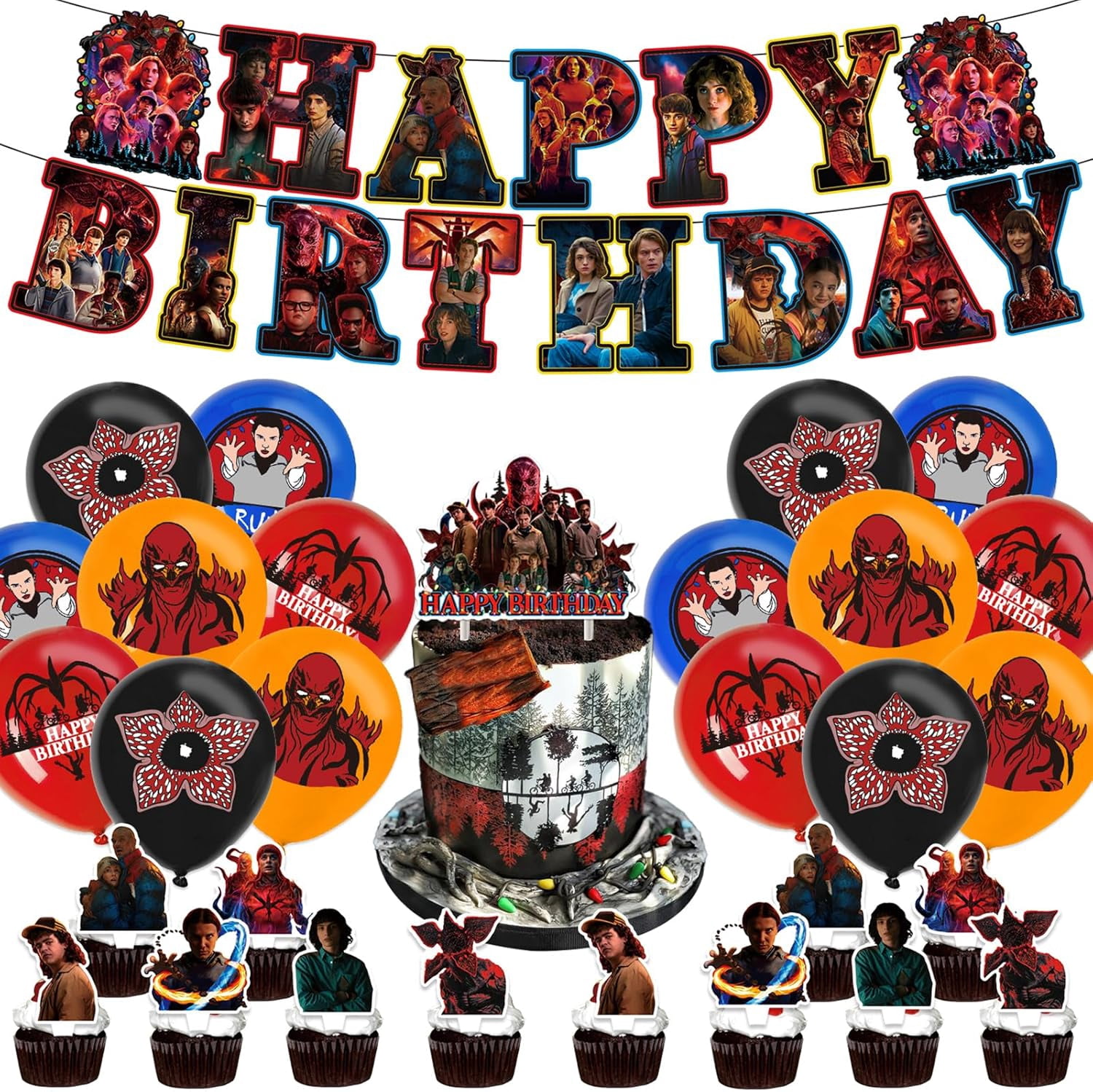 30 Pcs TV Series Role Birthday Decorations, Horror Theme Party ...