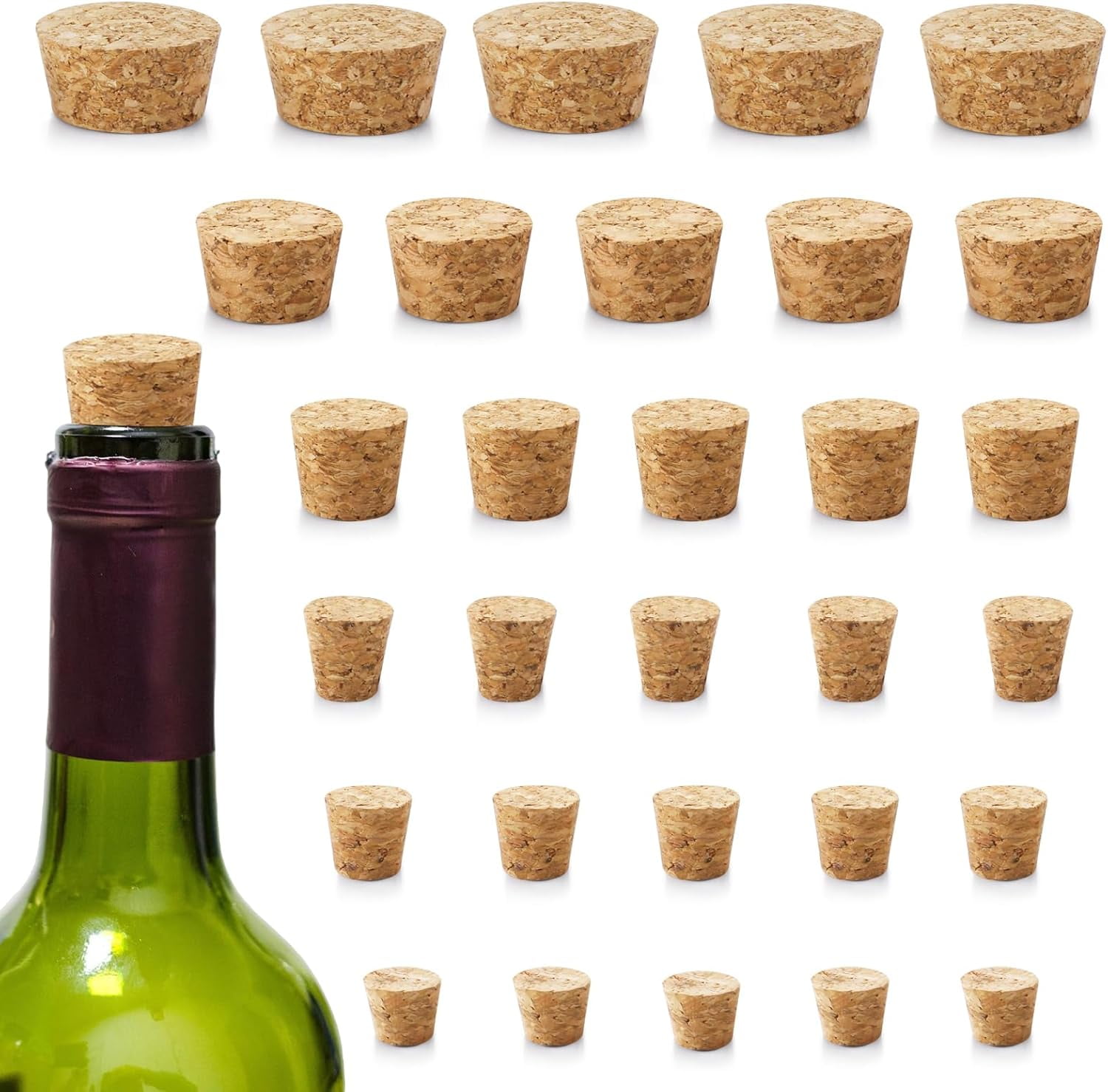 30 Pcs Tapered Cork Plugs, Wine Bottle Corks Wood Bottle Corks Mini ...