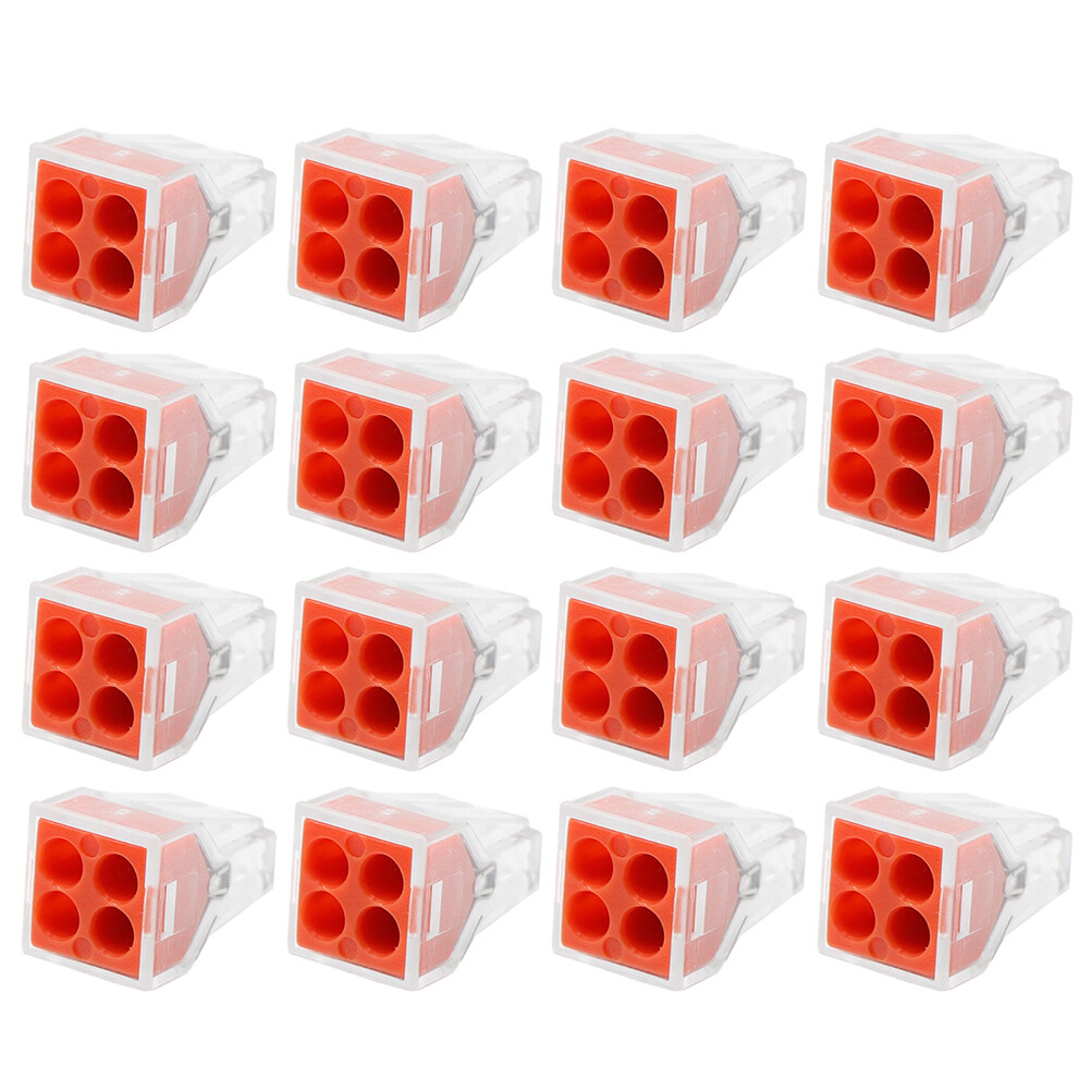 30 Pcs Terminals Block Electric Wire Connector Four Holes Copper Abs ...