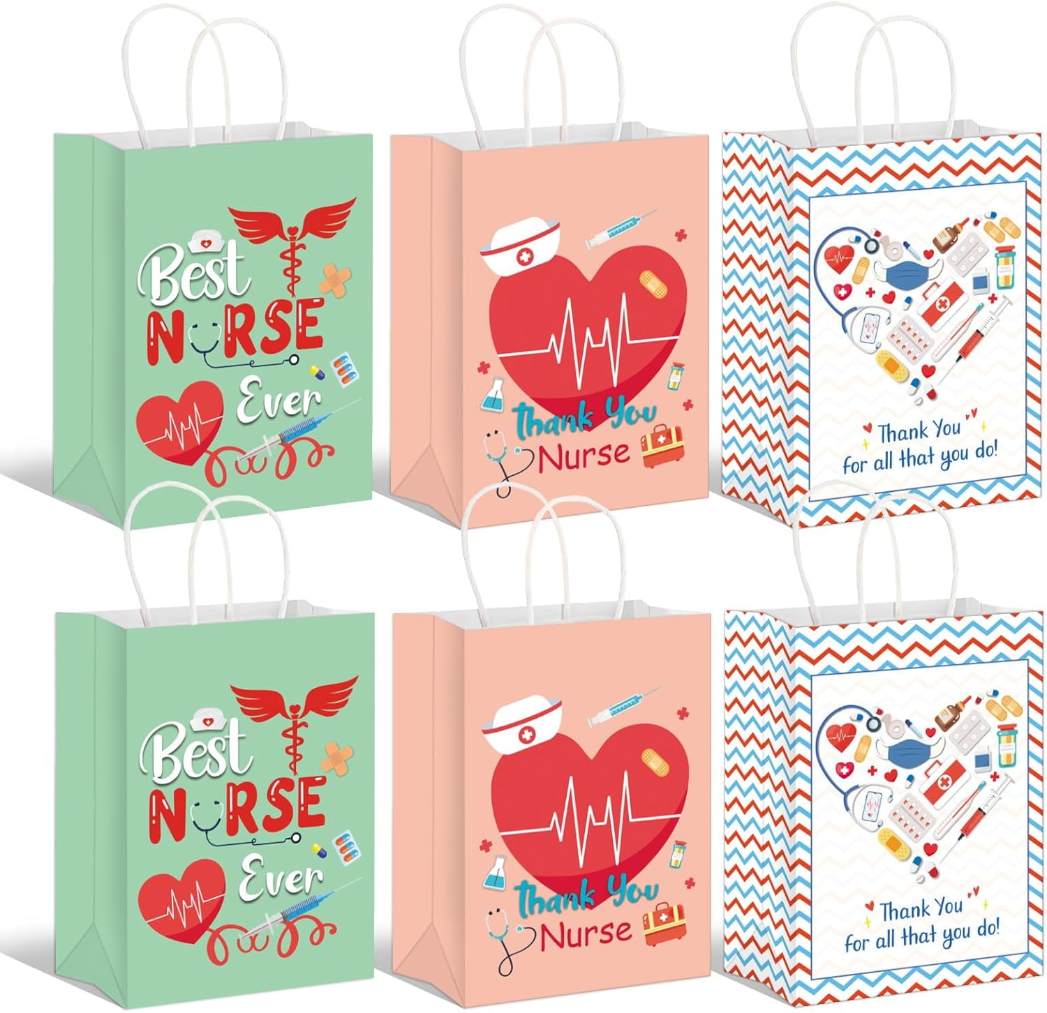 30 Pcs Thank You Nurses Bags Best Nurses Ever Kraft Paper Goody Treat ...