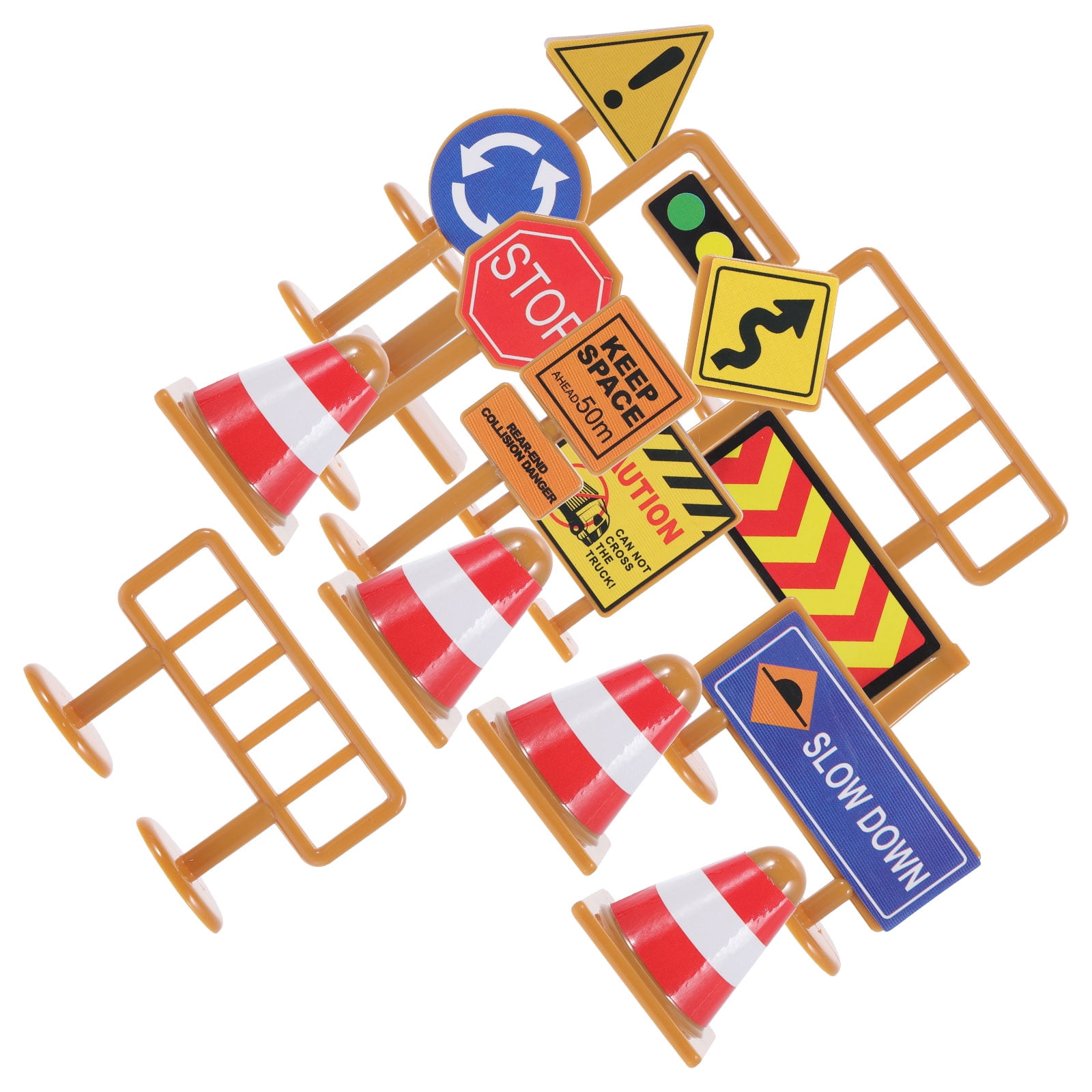 30 Pcs Traffic Signs for Kids Mini Remote Control Cars Cones Sports ...