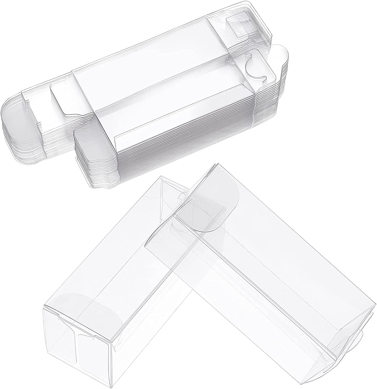 30 Pcs Transparent Plastic PVC Box 3x3x8cm Clear Rectangle Gift ...