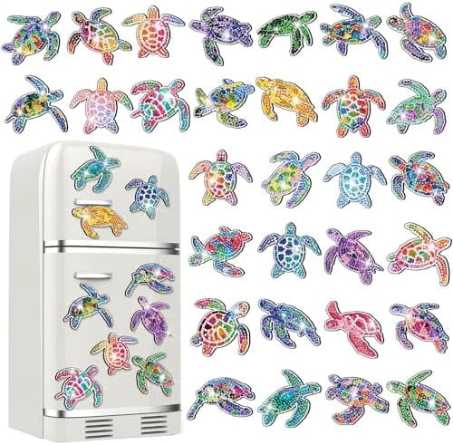 30 Pcs Turtle Diamond Painting Magnets Christmas Beach Diamond Art ...
