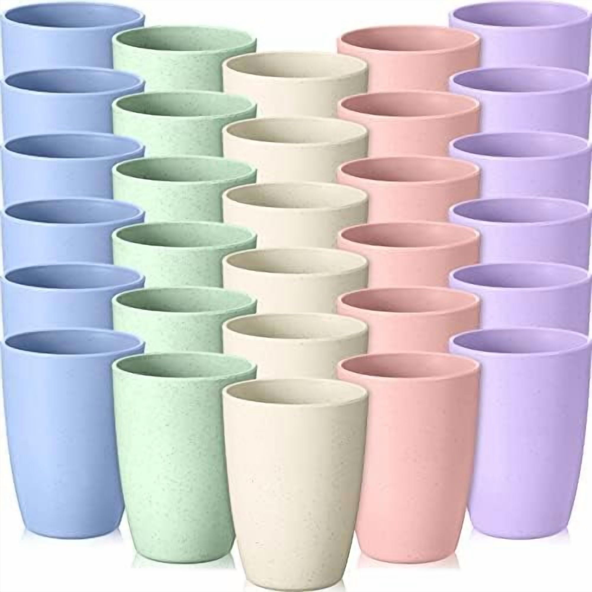 30 Pcs Unbreakable Reusable Drinking Cup 12 oz Wheat Straw Unbreakable ...