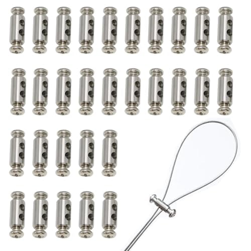 30 Pcs Upgraded Wire Rope Cable Clamps Double Hole Cable clamp (3.0MM ...