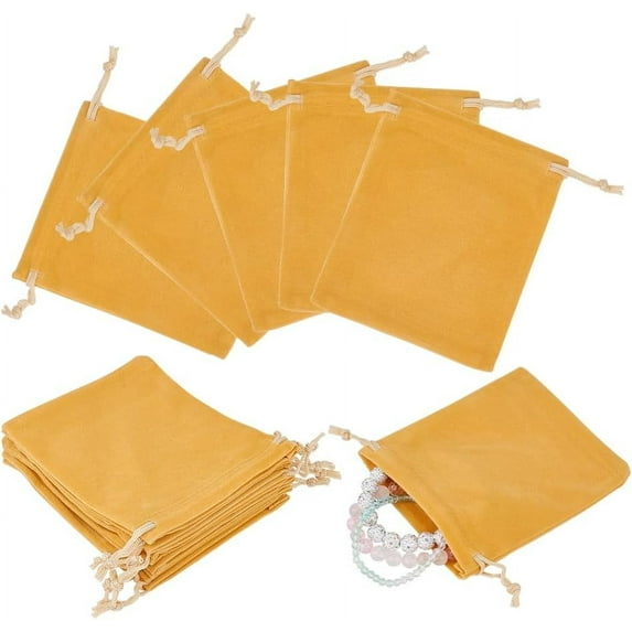 30 Pcs Velvet Jewelry Pouches 4.7x3.9 inch Rectangle Velvet Drawstring ...