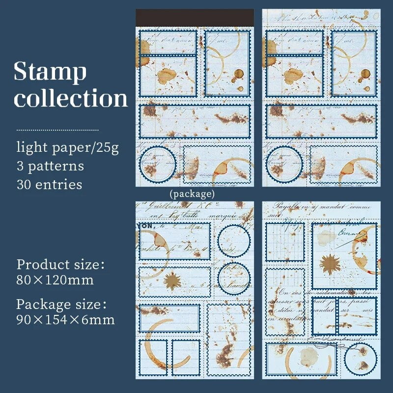 30 Pcs Vintage Border Notebook for Handbook material Handmade ...