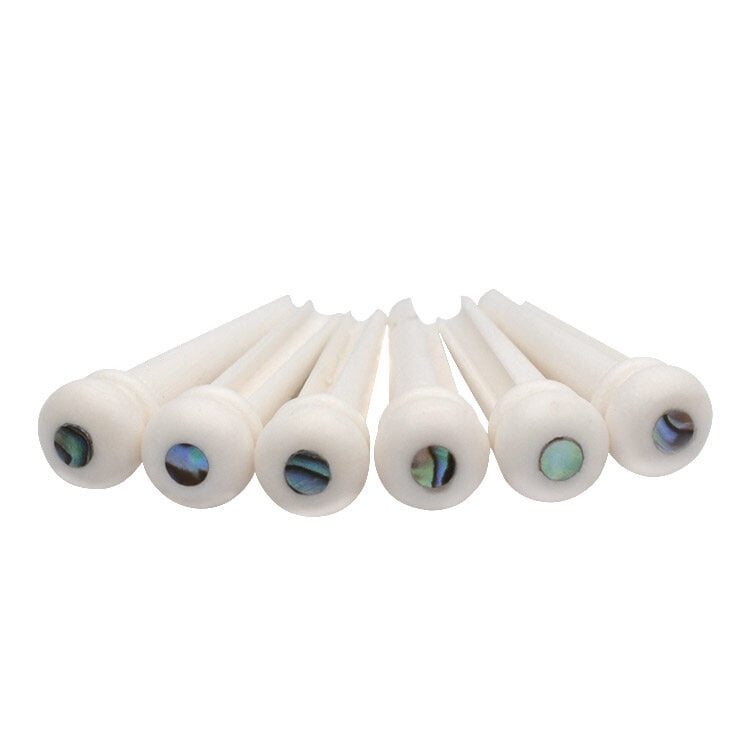 30 Pcs White Acoustic guitar Bridge Bone Pins With Pearl Shell Dot ...