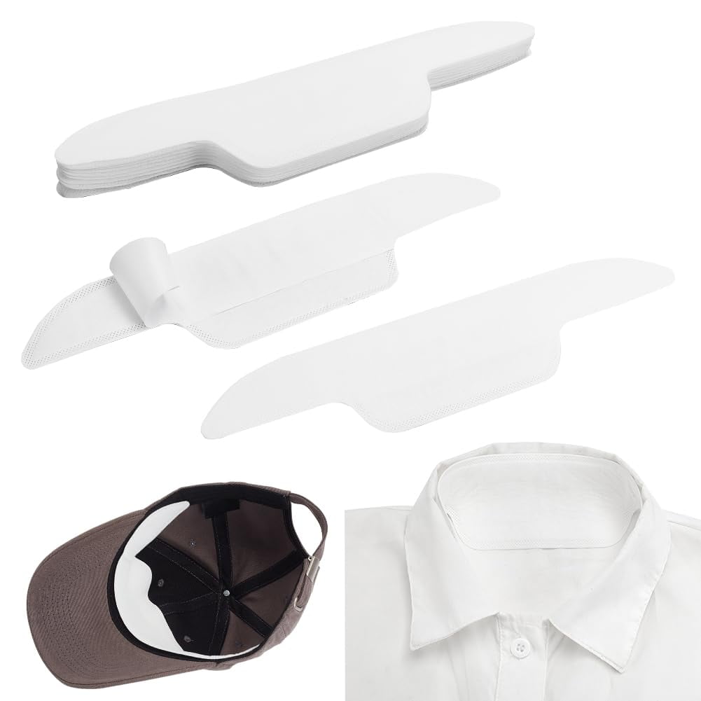30 Pcs White Neck Collar Sweat Pads Hat Sweat Liner Pad Collar ...