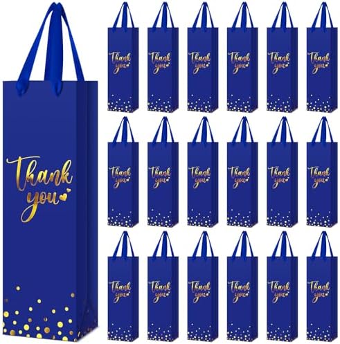 30 Pcs Wine Bottle Gift Bag with Handle 4.3x3.5x13.7 Liquor Paper Bag ...