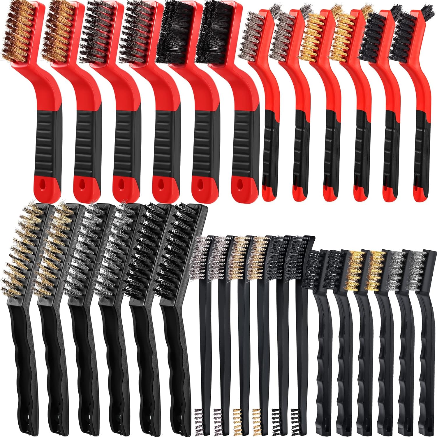 30 Pcs Wire Cleaning Brush Set Nylon/ Stainless Steel/ Brass Metal ...