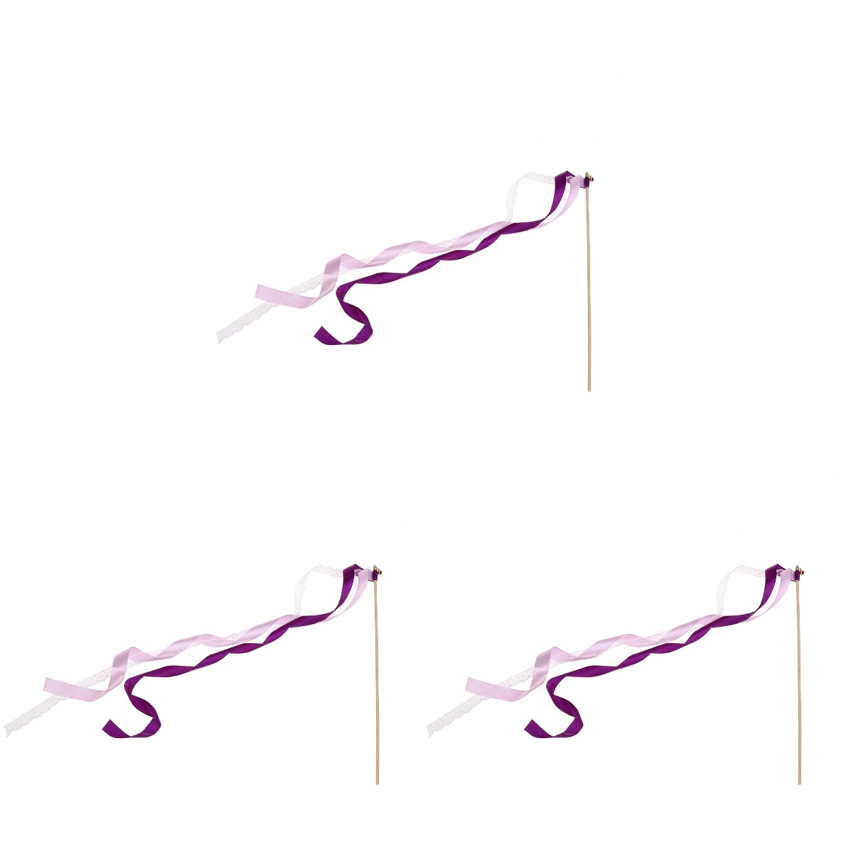 30 Pcs Wish Wands Purple Party Decorations Gifts Silk Ribbon Stick ...