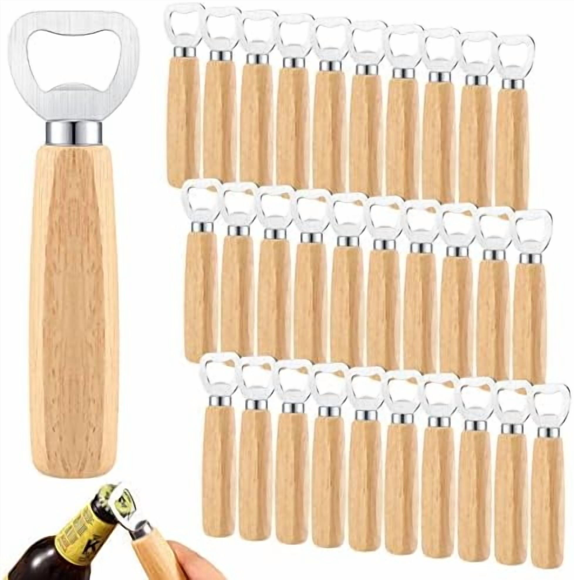 30 Pcs Wood Wine Bottle Opener Stainless Steel Bottle Opener Wood ...