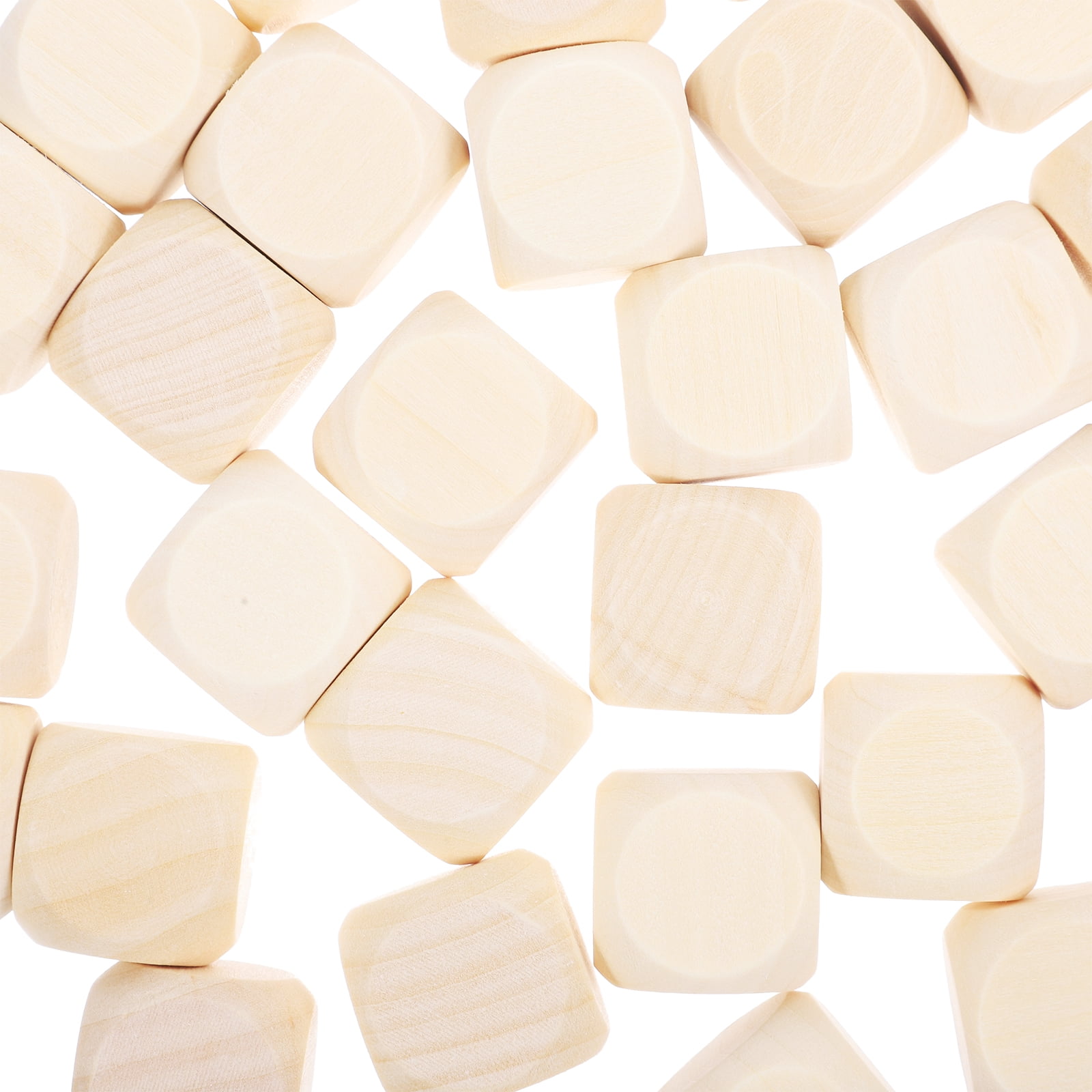 30 Pcs Wooden Blank Sieve Kids Toys Unfinished Blocks Dice DIY Dices ...