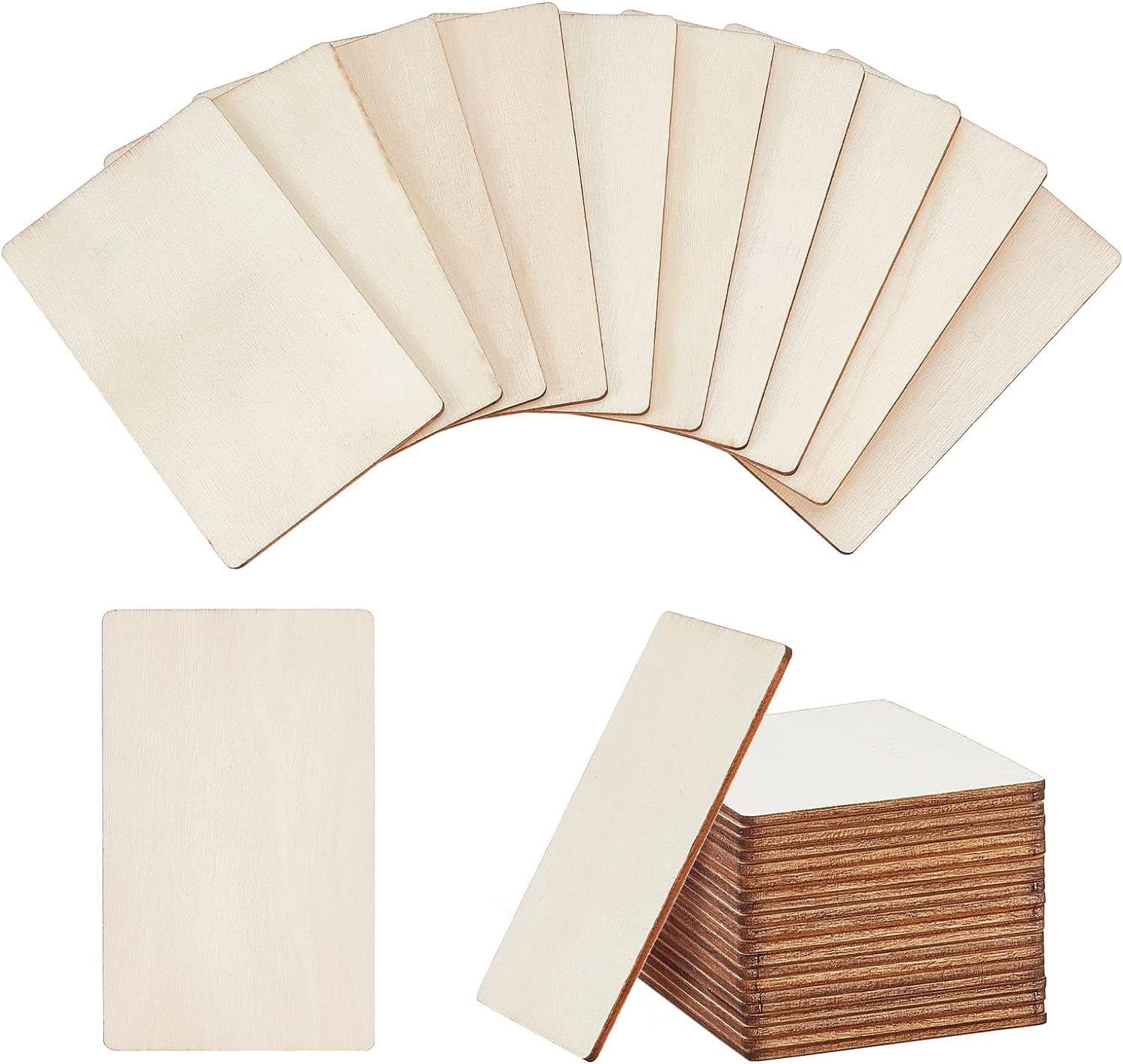 30 Pcs Wooden Blanks Business Cards 1" Thick Blanks Name Card Laser ...