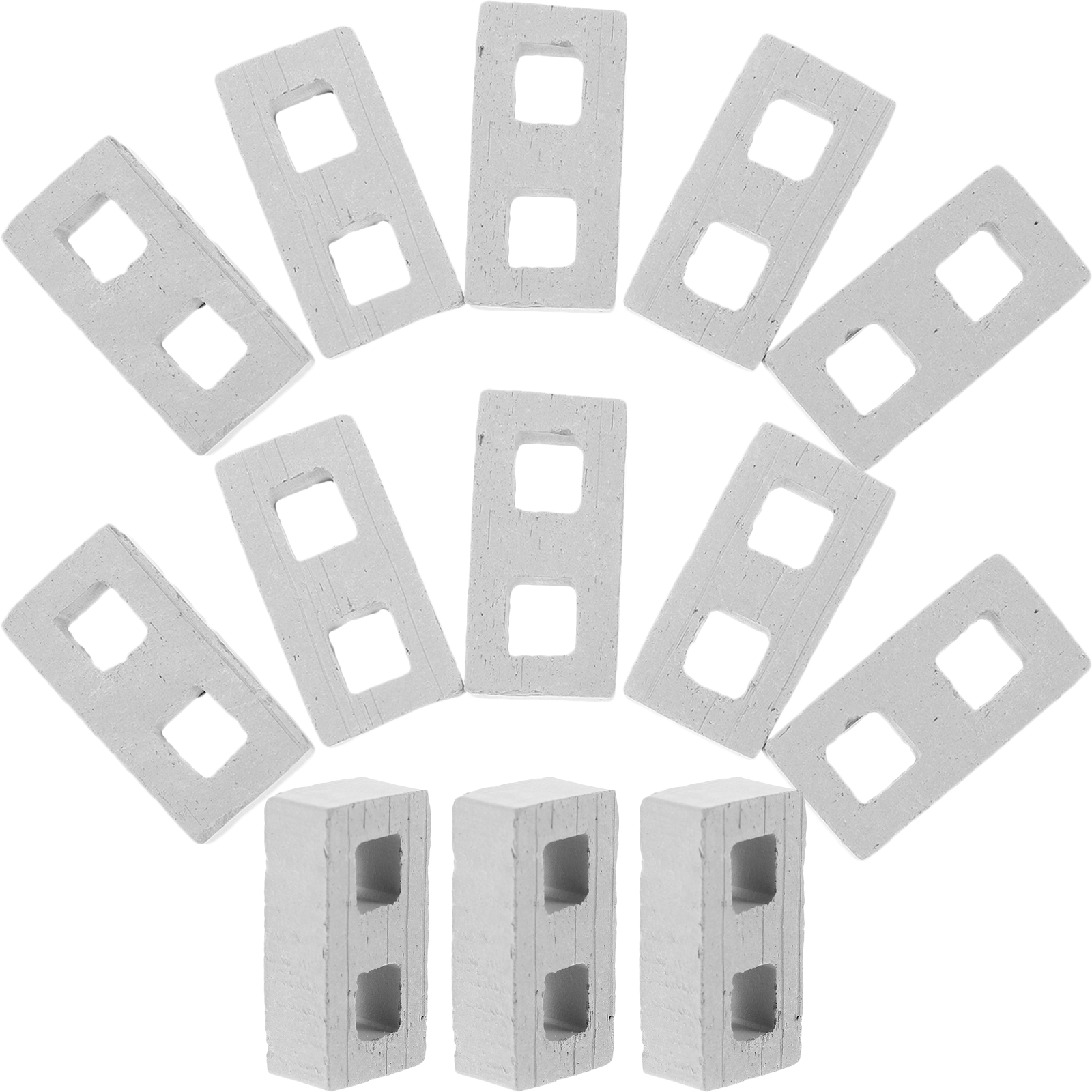 30 Pcs Wooden Block Mini Building Blocks Miniature Wall Brick Toy Grey ...