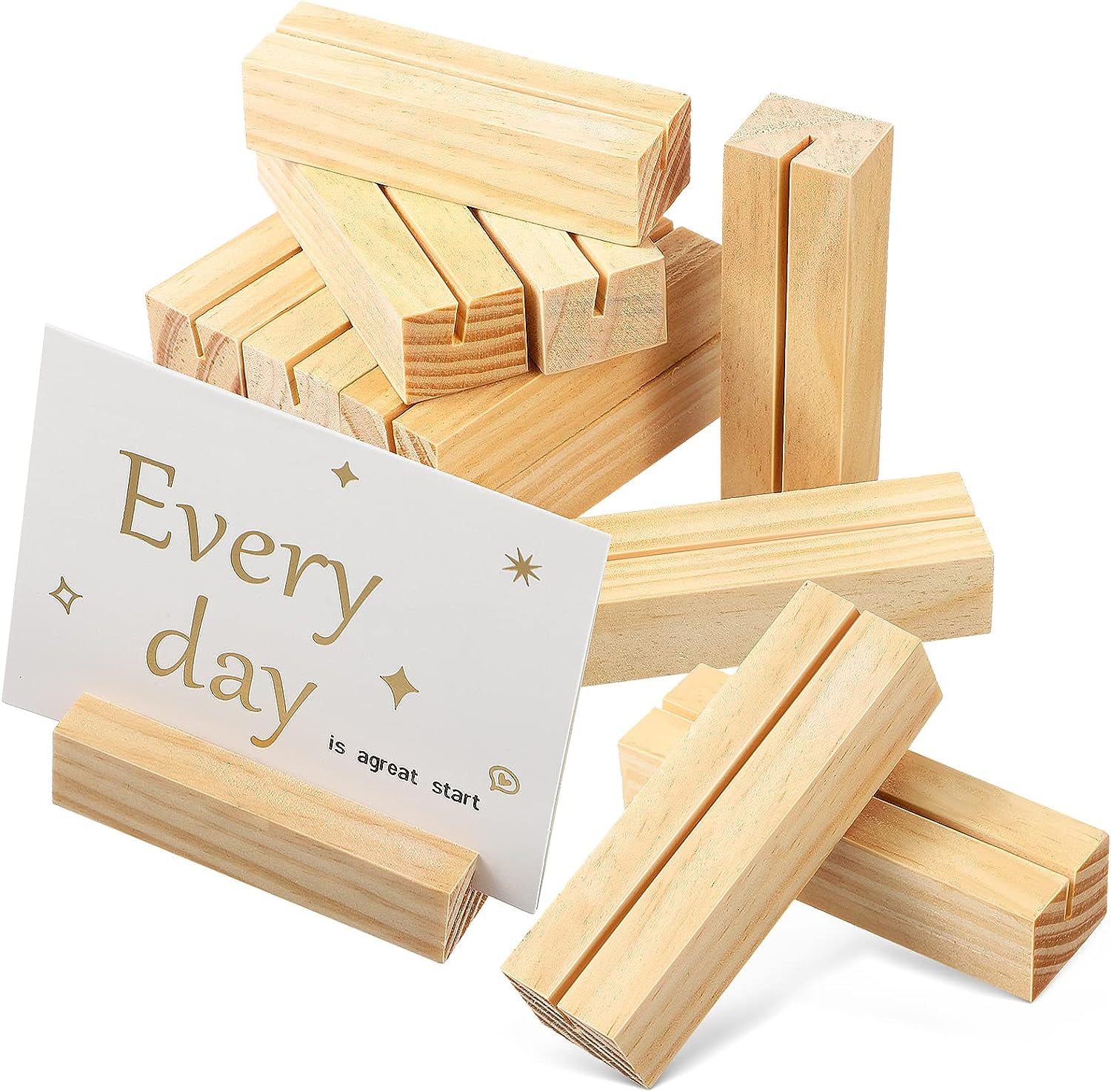 30 Pcs Wooden Card Holders Table Number Wood Menu Holders Name Plate ...