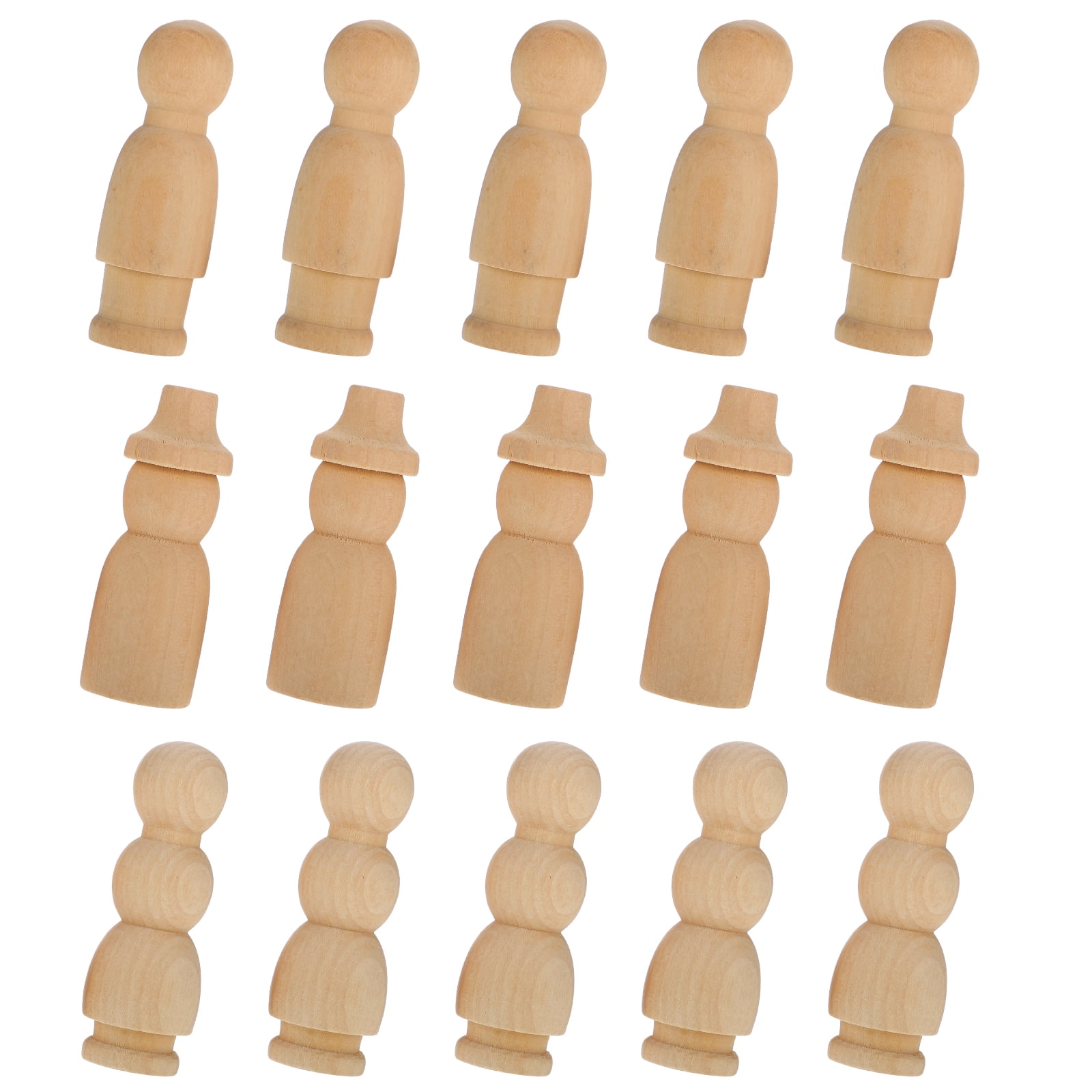 30 Pcs Wooden Doll Decor Toy Figurines People Peg Unfinished Dolls Pegs ...