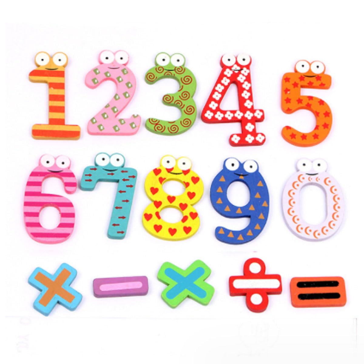 30 Pcs Wooden Magnets OIF8 Fridge Numbers Large Cute Wood Fridge ...