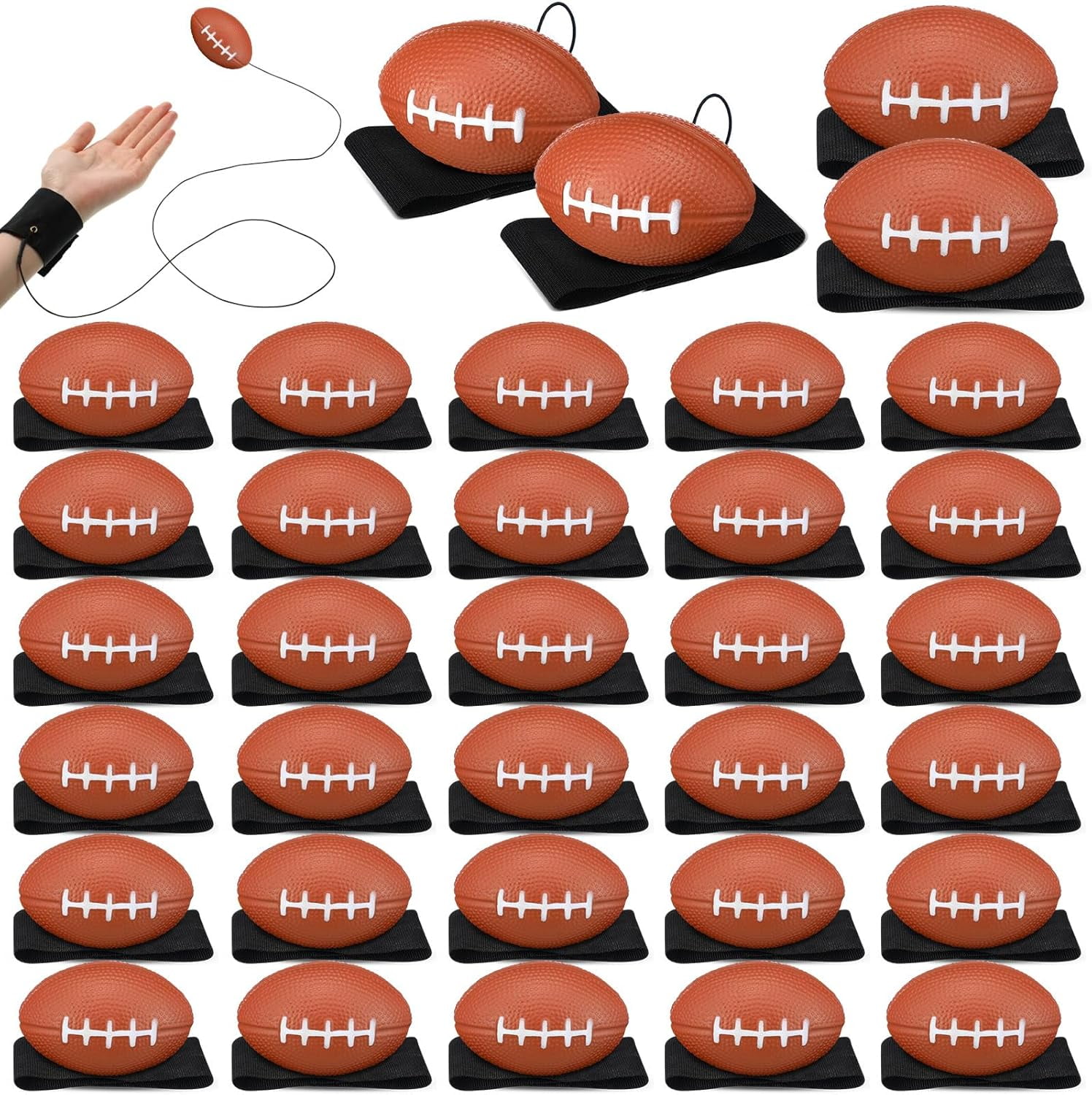 30 Pcs Wrist Return Ball on a String Baseball Football Soccer Tennis ...