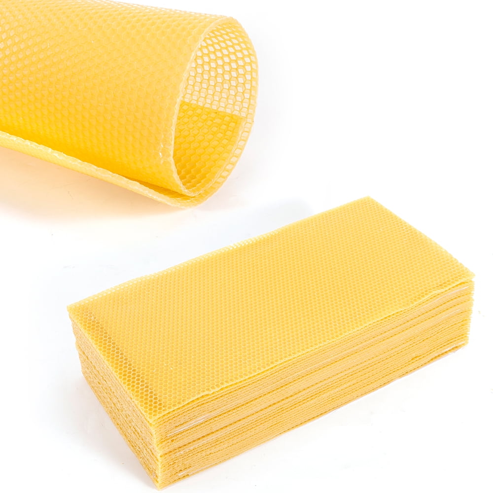 30 Pcs Yellow Beeswax Sheets, 195x415mm, Beekeeping Equipment for ...