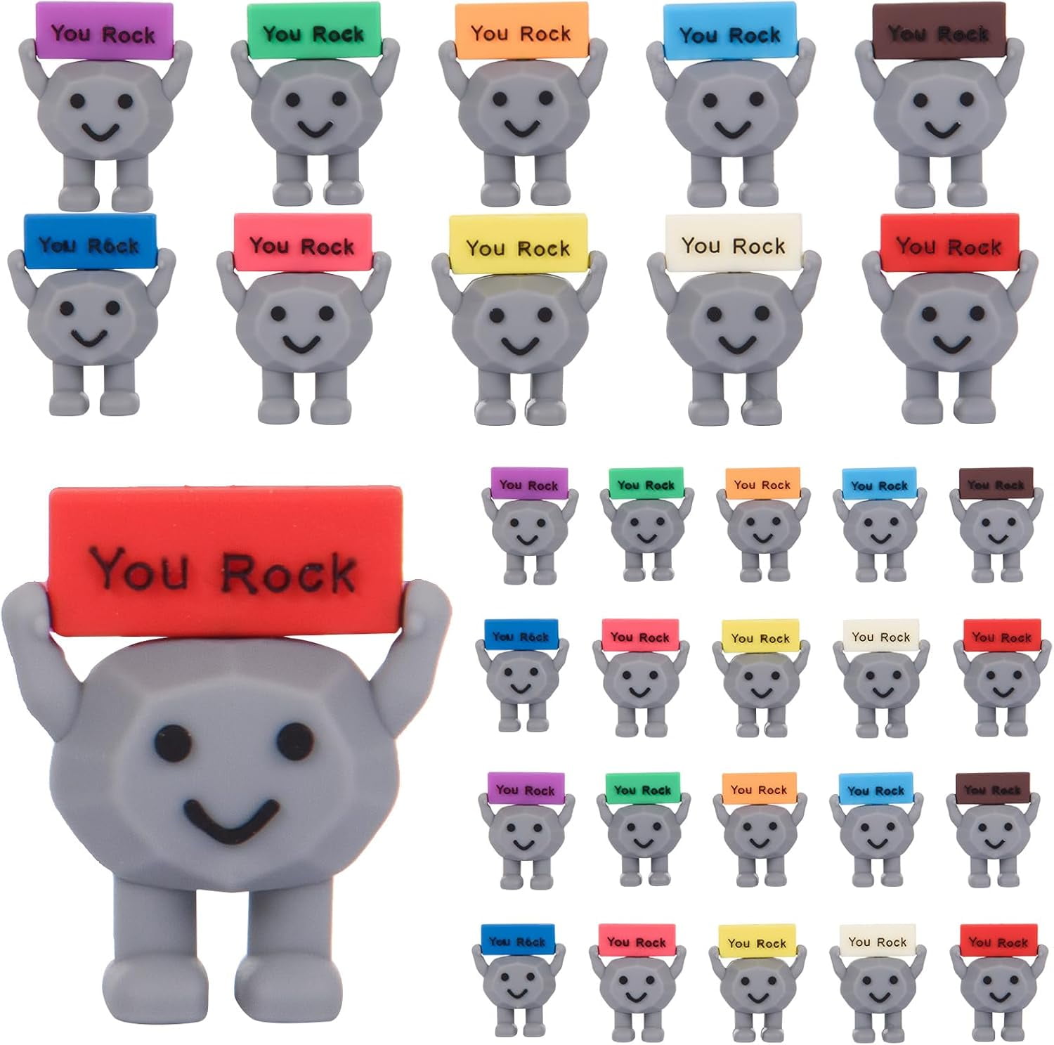 30 Pcs You Rock Mini Figures Mini You Rock Stone Figurines Tiny ...