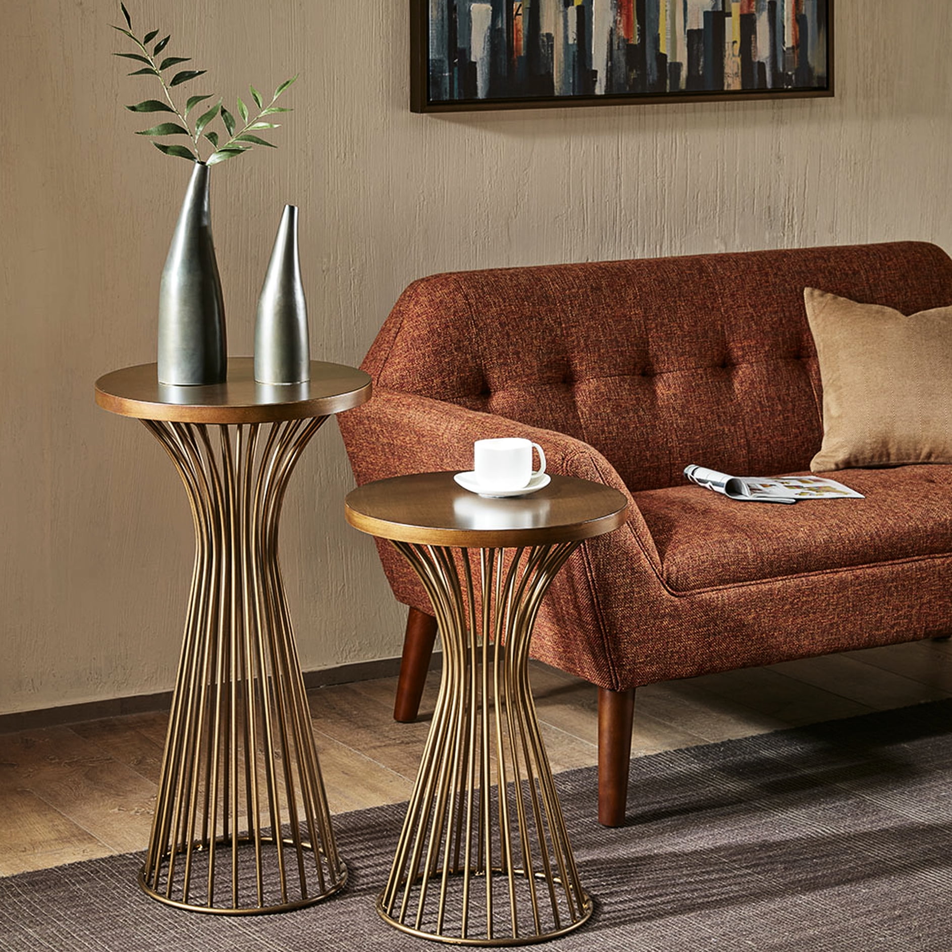 30" Pedestal, Table Surface With Metal Base, Bronze Finish, Assembly ...