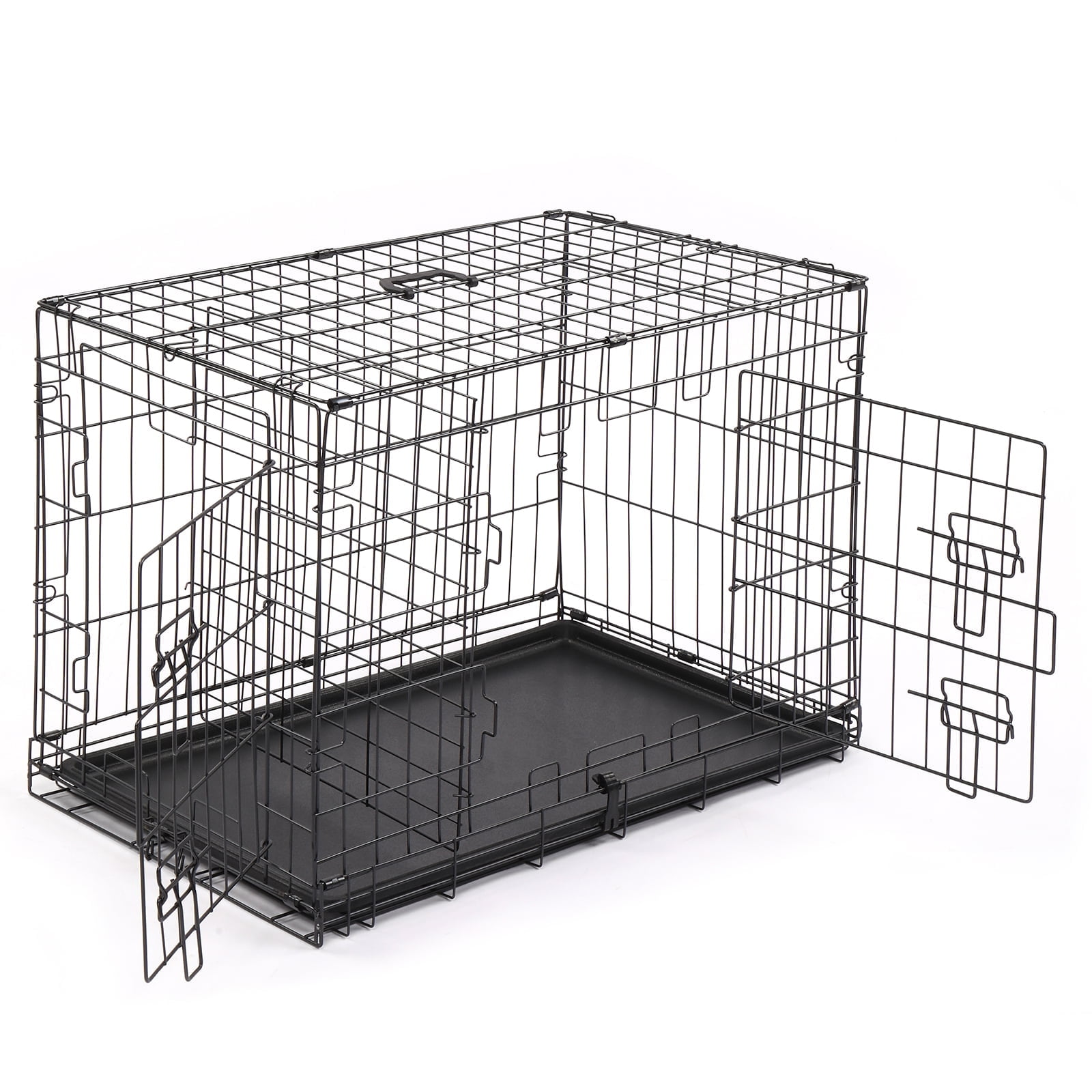 30" Pet Kennel Cat Dog Folding Steel Crate Animal Playpen Wire Metal ...