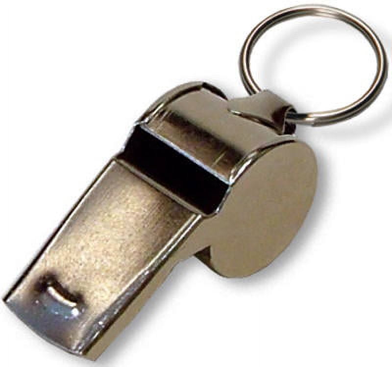 30 Piece 2" x 7/8" Chrome Police Whistle With 1/2" Split Key Ring B ...