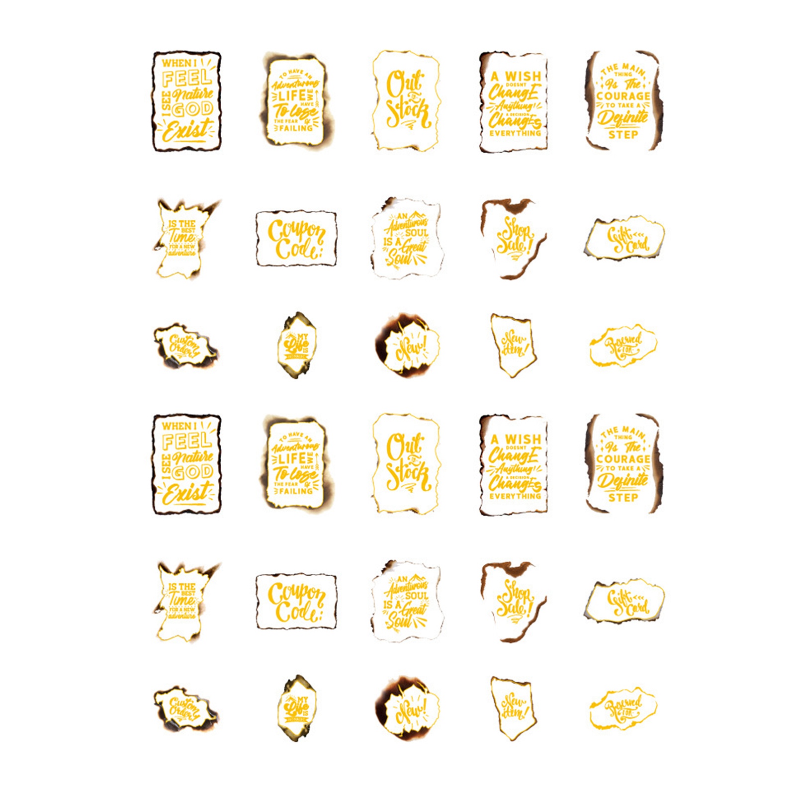 30-Piece Aesthetic Planner Sticker Set - Gold Decorative Planner ...