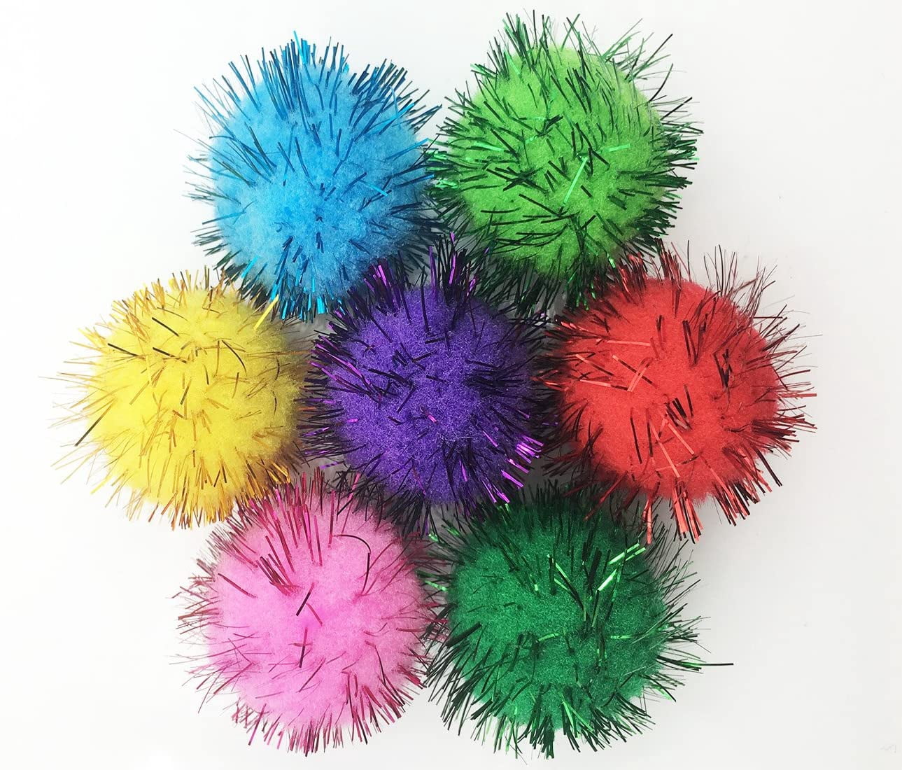 30 Piece Assorted Color Sparkle Balls 's Favorite Toy Tinsel Pom Poms ...