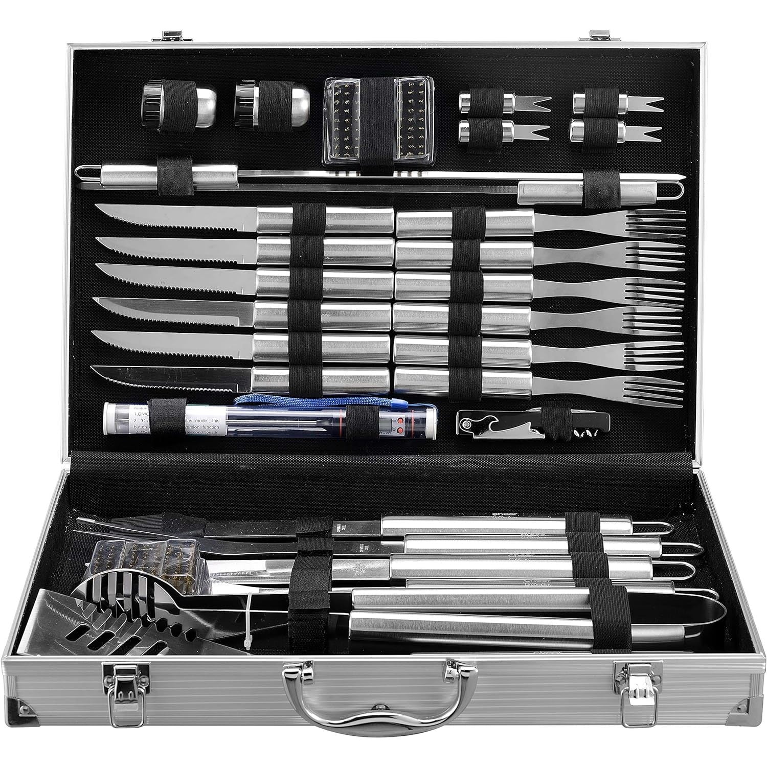30 Piece BBQ Grilling Gift Set - Professional Grade Stainless Steel ...