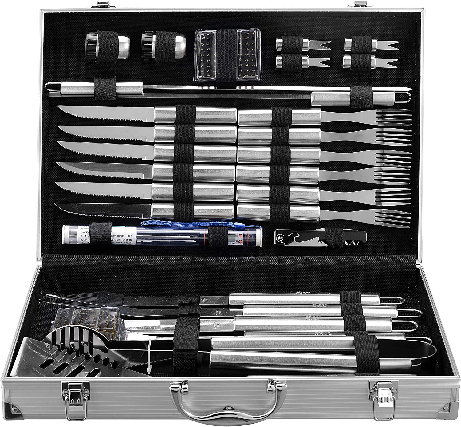 30 Piece BBQ Grilling Gift Set - Professional Grade Stainless Steel ...