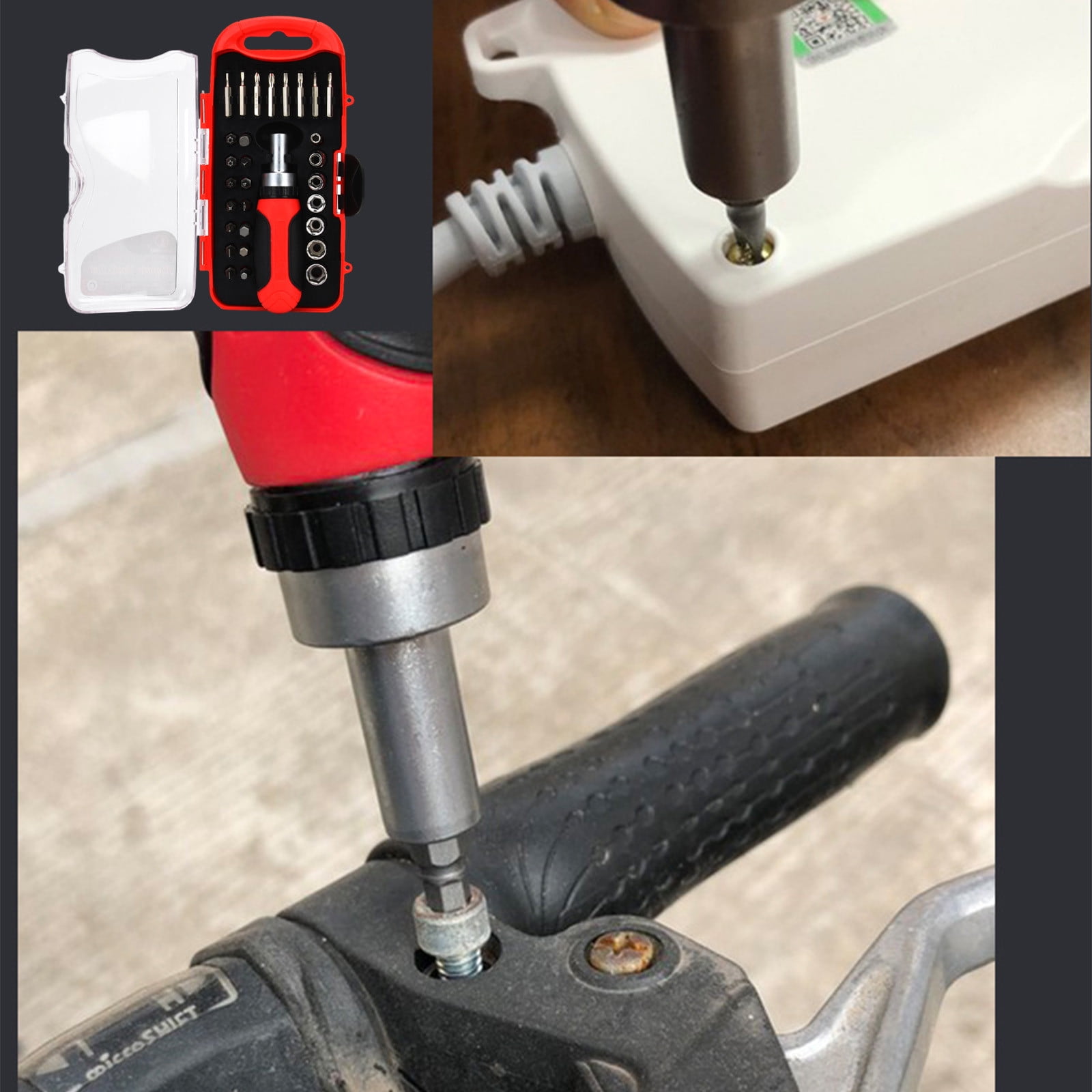 30 Piece Bit and Socket Set | Ratcheting Handle with Reversible ...