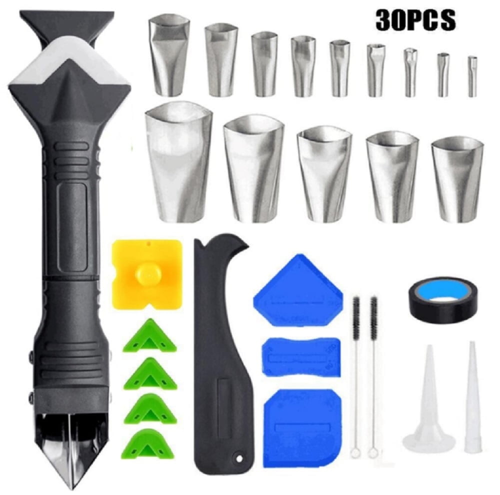 30-Piece Caulking Finisher Nozzle Set – Professional Sealant Application Tool Kit for Kitchens ...