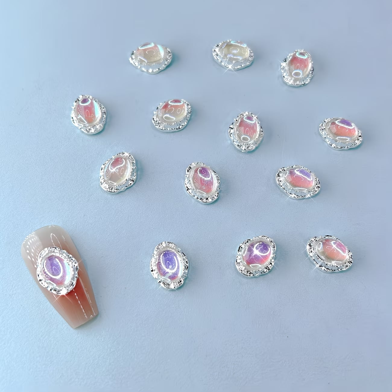 30-Piece Colorful Rhinestone Nail Charms Set - Vibrant Nail Art ...