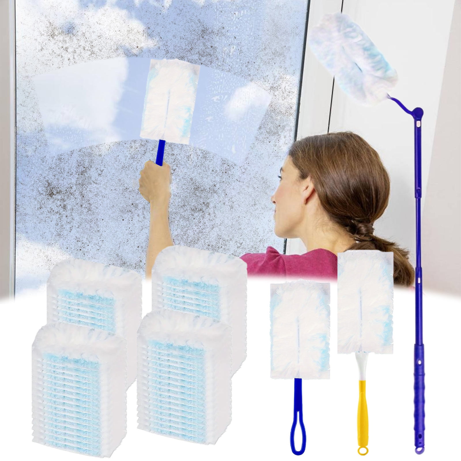 30-Piece Disposable Duster Kit with 1 Handle for Cleaning Furniture ...