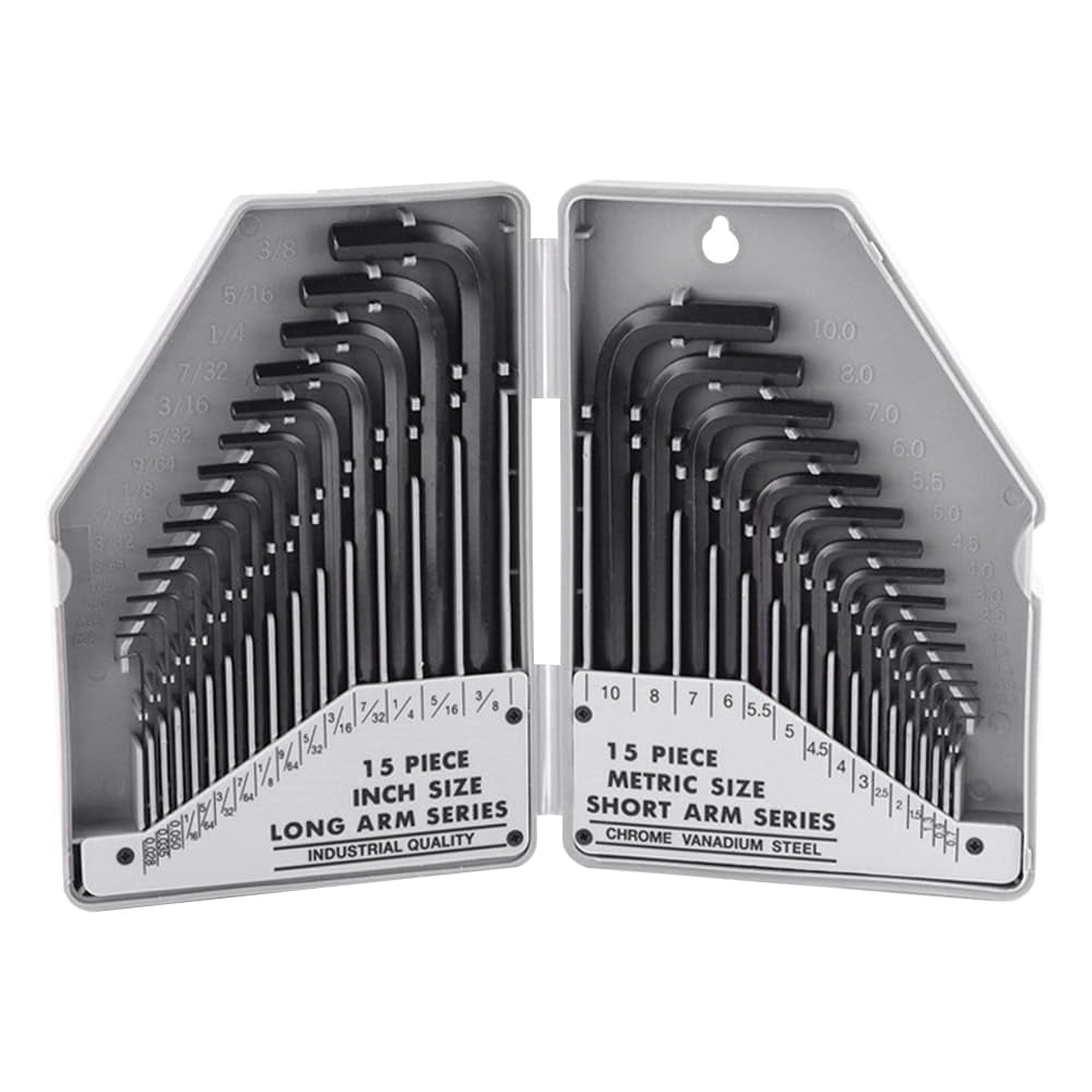 30-Pc Small & Long Folding Hex Key Allen Wrench Set - Metric & SAE Sizes, MM & Inch - Walmart.com