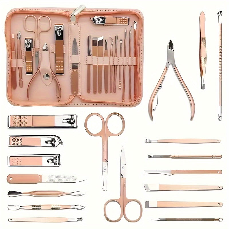 30-Piece Nail Clipper Manicure Tool Set With Portable Travel Case ...