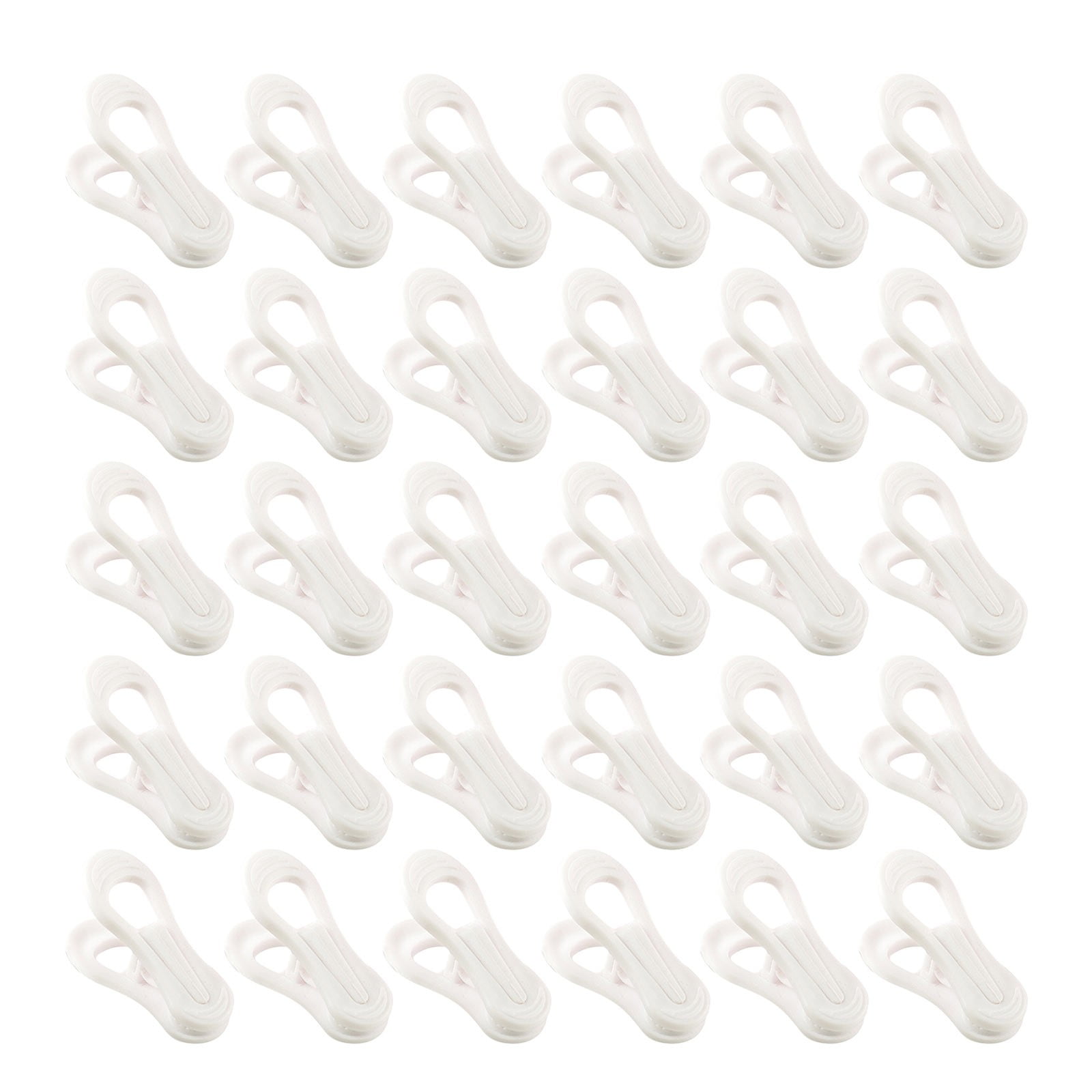 30 - Piece Set of White ABS Plastic Hanger Clips for Secure Clothing ...