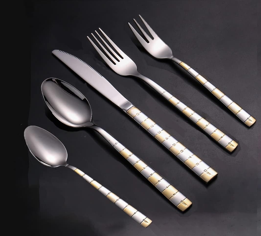 30 Piece Silverware Set for 6 ,Modern Stainless Steel Flatware Cutlery Set Utensils for Home ...