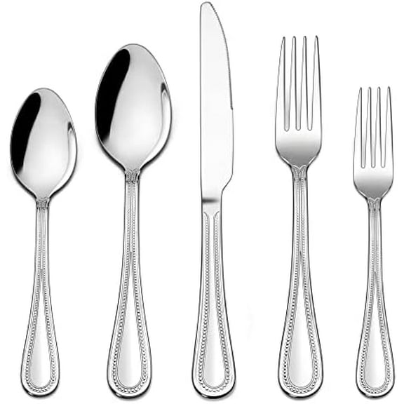 Mdealy Silverware Set for 4, 20-Piece Stainless Steel Flatware Utensils ...