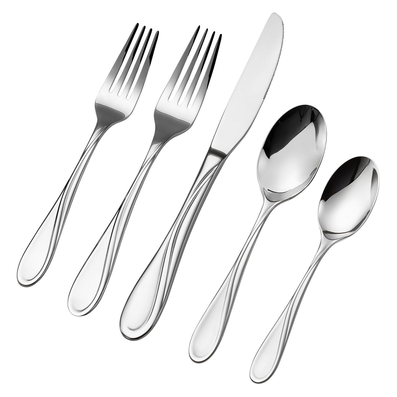 30-Piece Silverware Set for 6, Stainless Steel Cutlery Flatware ...