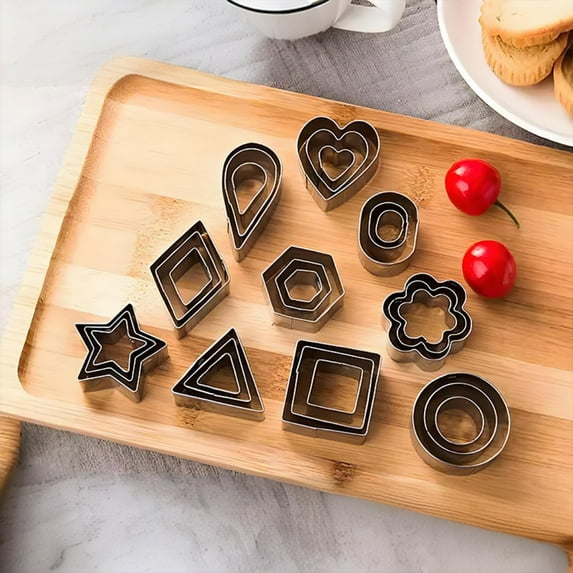 30-Piece Stainless Steel Cookie Cutter Set, Assorted Shapes for Baking ...